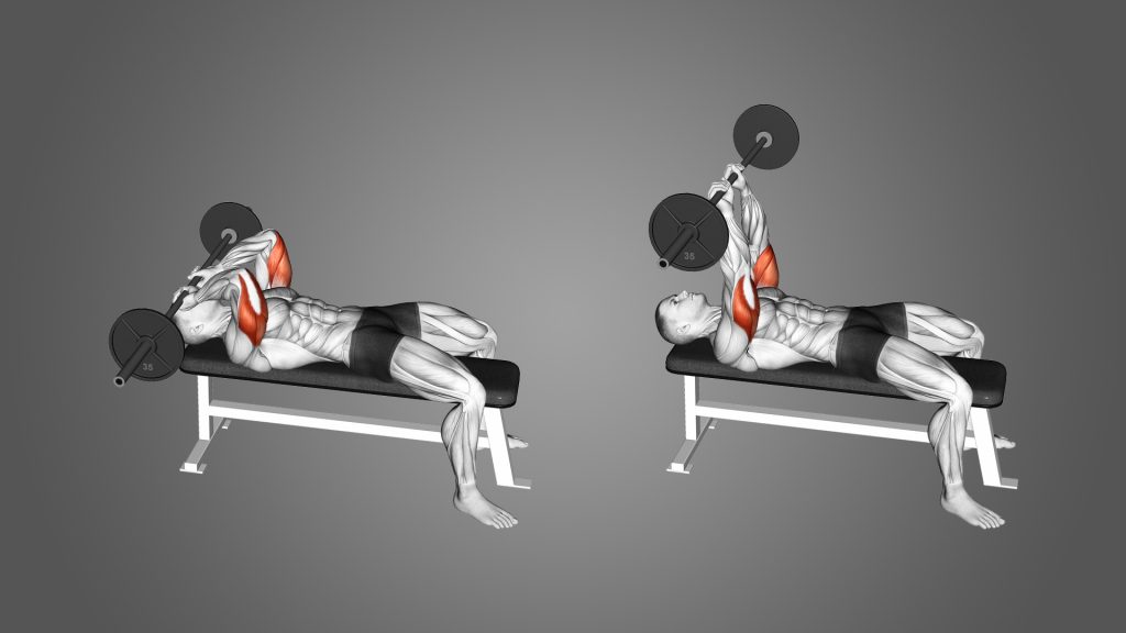 Alternating Dumbbell Skull Crushers